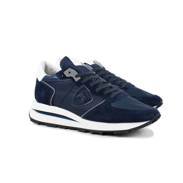 [ブランド]PHILIPPE MODEL PARIS フィリップモデル[品番]TKLU W025モデル メンズ(TROPEZ HAUTE)[カラー]ネイビー[素材]スエード/ナイロン[生産国]ITALY[付属品]BOX(輸送時の汚れ有)　[...