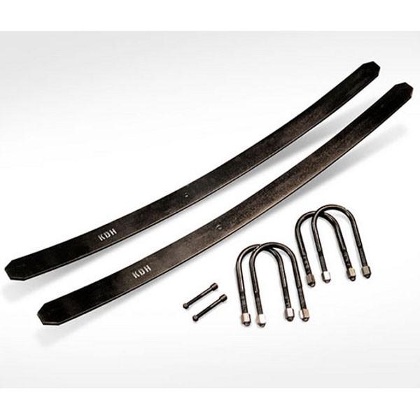 現リーフスプリングに追加して取り付ける事により、尻下がりやヘタリを解消いたします。●適合：キャラバン NV350 E26●内容：増しリーフ(左右分)・センターボルト(2本)・ロングUボルト(4本)(車種によっては鳴き止めスペーサーも付属して...