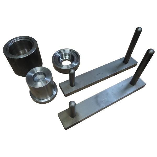 リーディングアーム・トレーディングアームの純正ブッシュ・社外ブッシュの脱着を、プレス機にて簡単に行うことができる専用治具です。ピンピッチ148mm・150mmの2種類がセットになっています。アームのパイプ部分の干渉を避けるために追加工が必要...