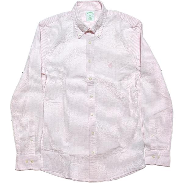 ブルックスブラザーズ LA買い付け商品。アメリカントラッドの定番、BROOKS BROTHERSの長袖ボタンダウンシャツです【SLIM】。コットンシアサッカー素材。流行に関係なく永く愛用できます。胸にゴールデンフリースのワンポイントあり。オ...