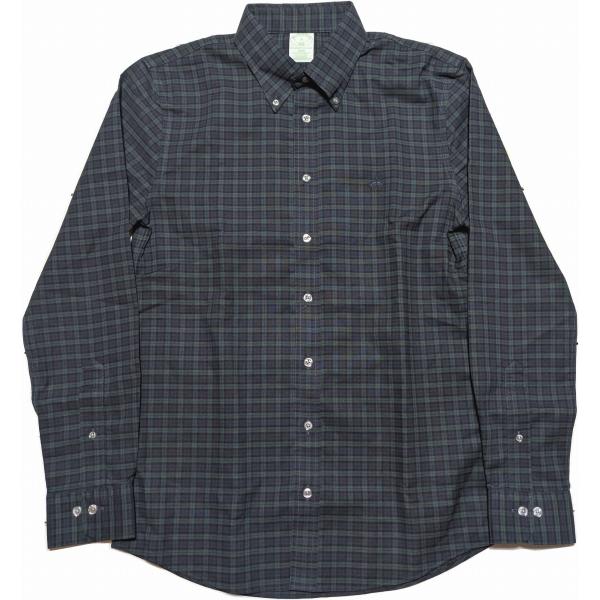 ブルックスブラザーズ LA買い付け商品。アメリカントラッドの定番、BROOKS BROTHERSの長袖ボタンダウンシャツです【SLIM】コットン素材。流行に関係なく永く愛用できる人気のチェックパターン。胸にはお洒落なワンポイント（ゴールデン...