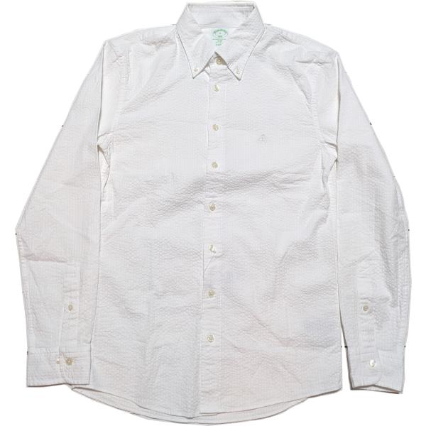 ブルックスブラザーズ LA買い付け商品。アメリカントラッドの定番、BROOKS BROTHERSの長袖ボタンダウンシャツです【SLIM】。コットンシアサッカー素材。流行に関係なく永く愛用できます。胸にゴールデンフリースのワンポイントあり。オ...