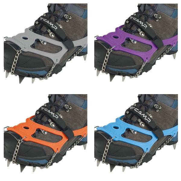 高強度と高耐久のために高品質のステンレス鋼チェーンでリンクされた13個のステンレス鋼スパイクで構成され、最も要求の厳しいユーザー向けに設計されています。エラストマーバインディングシステムは、すばやく簡単に着脱でき、付属のストラップにより靴へ...