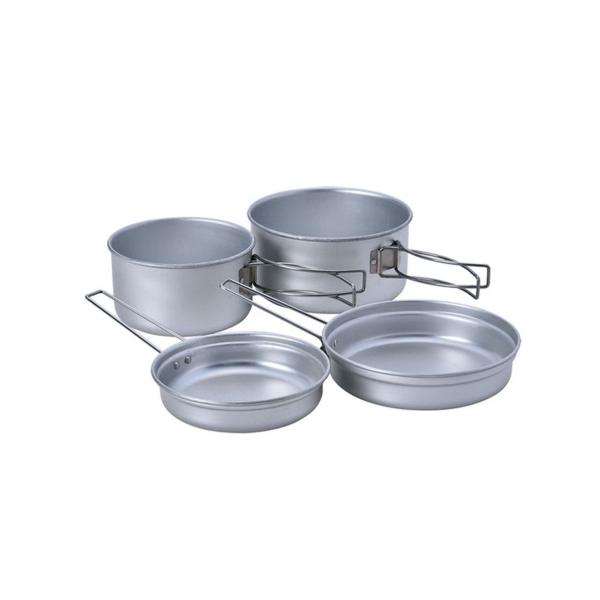 アルミパーソナルクッカーセットは、軽量で扱いやすいアルミ製のキャンプ用クッカーセットです。開口部が広い浅型の形状で、かき混ぜたりよそったりしやすく、調理しやすい設計です。フタはフライパンとしても使えて、食器としても扱いやすいのが特徴です。■...