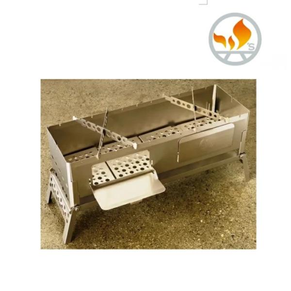 B-6君の約倍の横長サイズで灰受け長さ約350mm。扉2つ、ロストル・ゴトク各4つ付属。B-6君オプションも2個使用可能。折りたたみ厚さ18mmの薄型設計。◆収納サイズ：約350mm×122mm×18mm◆組立サイズ：約384mm×122m...