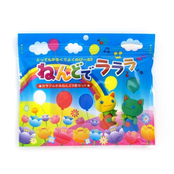 紙粘土ねんどでラララ（カラフルかみねんど5色セット）【　メーカー　】　ＣＥＣ　中部電磁器工業（株）【　内容量（約）　】　カラフルかみねんど5色（白・赤・黄・青・緑）×各10ｇ入よくのびて手につかない軽量カラー紙ねんど。今までの紙粘土の約1／...