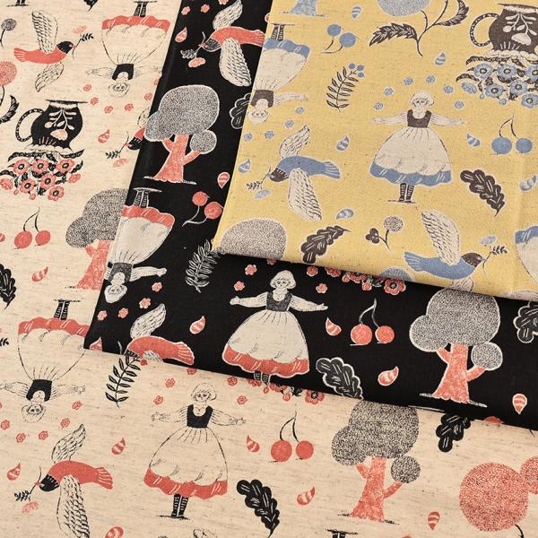 ■布幅（約）…110cm■素材…綿85％、麻15％■数量設定…50cm単位の切売り　（ご購入例： 数量 2 = 1m）●生地の厚さ … やや薄地●透け感 … 若干あり●生地の特徴 … 薄手で、ギャザーも寄せやすい厚み。麻混のため、素朴でナチ...