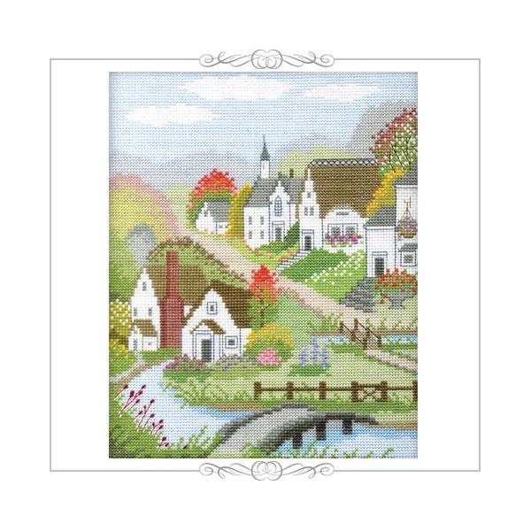 オリムパス　刺しゅうキット越智通子 Ｍｅｍｏｒｙ ｏｆ ｓｅａｓｏｎｓ村の秋【　メーカー　】　オリムパス【　サイズ（約）　】　額外径：３２×２５．９ｃｍ　額内径２９．５×２３．４ｃｍ【　キット内容　】　２５番刺しゅう糸（綿１００％）、シャイ...