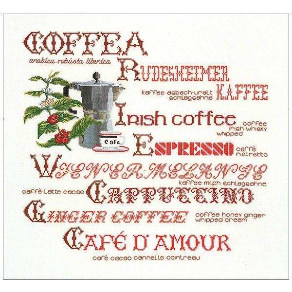 Thea GOUVERNEUR　刺しゅうキットcoffee Sampler 茶 White Aida 3011★送料無料！★【 サイズ(約) 】 39×37ｃｍ【 布の種類 】 アイーダ【 布地のカウント数 】18【 布地の色 】 Whit...