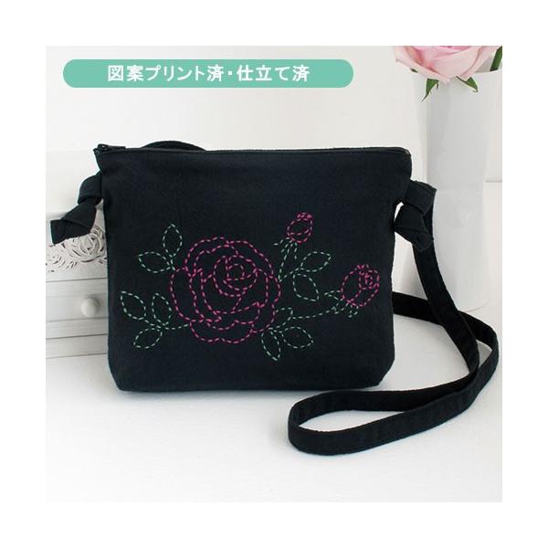 オリムパス　刺しゅうキットちくちく刺し子キットポシェット　エレガントローズ【 サイズ(約) 】 １８×23ｃｍ まち4ｃｍ ひもの長さ140ｃｍ31×19.5ｃｍ厚み1ｃｍ（パッケージサイズ）【 セット内容 】 あずみ野木綿＜29＞黒（綿1...
