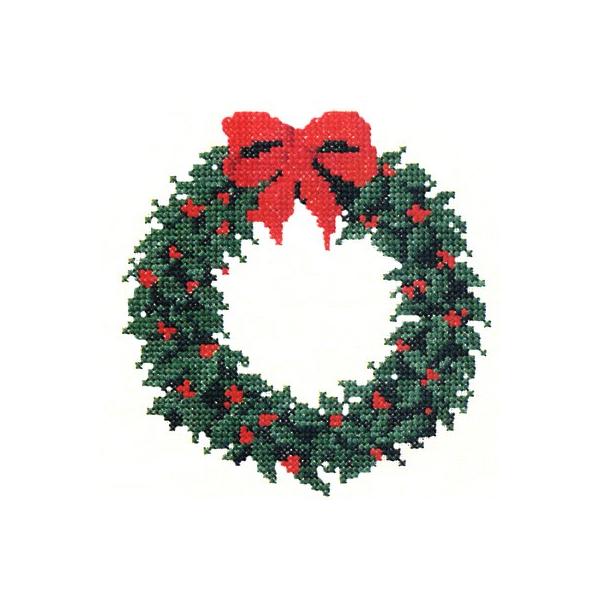 O.O.E.　刺しゅうキットChristmas wreath ベーシック【 サイズ(約) 】 15×15cm【 布の種類 】 リネン【 布地のカウント数 】30【 布地の色 】 白【 セット内容 】 30ct リネン布（白）、糸、針、説明書...