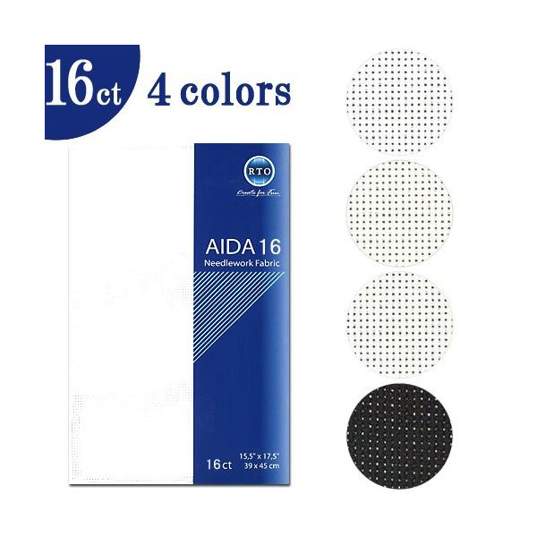 RTO　刺しゅう布AIDA Needlework 16ct【 サイズ(約) 】 39×44cm【 素材/カウント数 】 AIDA　綿100％/16ct（60目/10cm）【 発売元 】 RTO使って頂き易い大きさにカットされた刺繍用の布です...