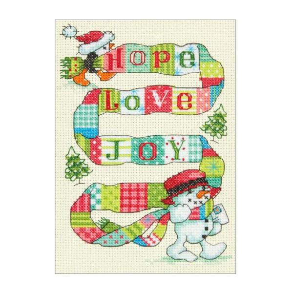 アメリカ ディメンジョンの刺しゅうキットです。かわいいペンギンとスノーマンのデザインです。クリスマスに。※メール便可能です。【 サイズ(約) 】12.7×17.7cm（完成サイズ）19×14cm（パッケージサイズ）フック含まず【 セット内容...