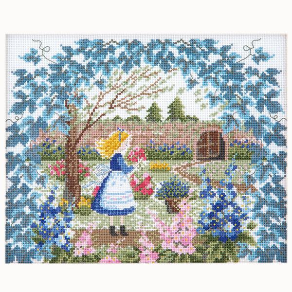 オノエ・メグミデザインのクロスステッチ刺繍キットです。ツタの絡まるアーチの向こうは秘密の花園。【 サイズ（約） 】31×19.5×2.3cm（パッケージサイズ）額内径35.1×41.8cm、額外径29.7×36.4cm（完成サイズ）【 セッ...