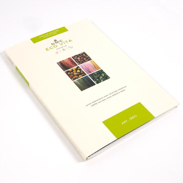 ■メーカー名…DMCエコヴィータ ウールスレッドの見本帳。糸の仕様：クルーエルウール刺しゅう糸 (分けられないウールの糸)メリノウールを原材料とすることで、刺しゅう糸の柔らかさを実現！心地よい使用。※1冊から宅配扱いとなりますのでご了承ください。