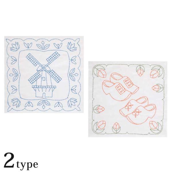 人気の手縫い 花ふきん 刺し子キット「SASHIKO WORLDシリーズ」です。水で落とせるプリントつきの生成り色の酵素晒木綿が入っています。■完成サイズ…34×34cm■セット内容…KSW-037：針ものがたり 刺し子針1本、刺し子糸(コ...