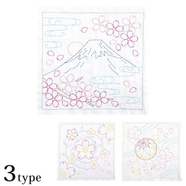 桜をモチーフの刺し子花ふきんキット。桜がお好きな方はもちろん、作り方説明書に英訳も入っていますので海外の方もお楽しみいただけます。■パッケージサイズ（約）…23.5×14.5cm厚み2cm■出来上がりサイズ…34cm×34cm■キット内容…...