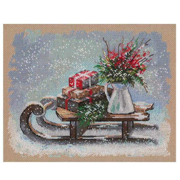 ■サイズ（約）…22.5×30×0.5cm（パッケージサイズ）25×20cm（完成サイズ）■セット内容…刺しゅう布、刺しゅう糸（色分け済み）、針、図案、説明書■刺繍布の色…茶色■布の種類…AIDA100■刺しゅう布のカウント数、打込目数…1...