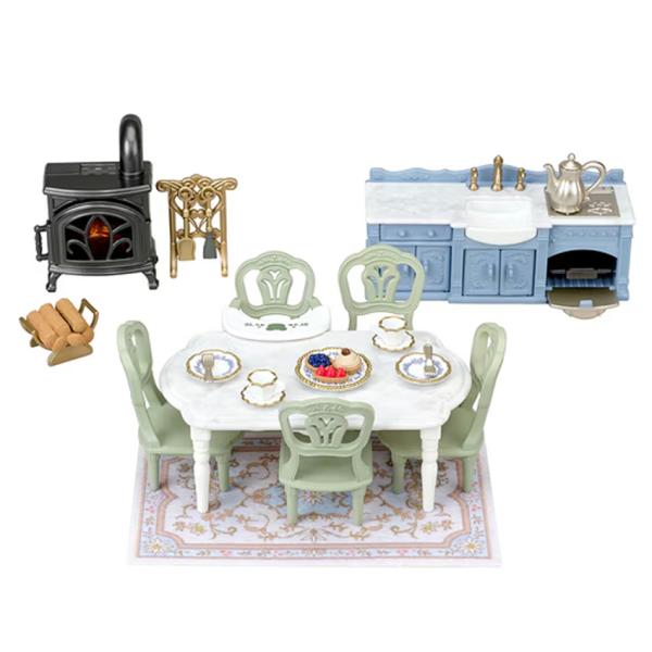 【発売日：2025年09月13日】■パッケージサイズ(約)…290 x 75 x 185 (mm)■素材…PS、ABS、MABS、PE、PVC、ポリエステル■セット内容…キッチン、引き出し、ダイニングテーブル、ダイニングチェア×4、ベビーチ...