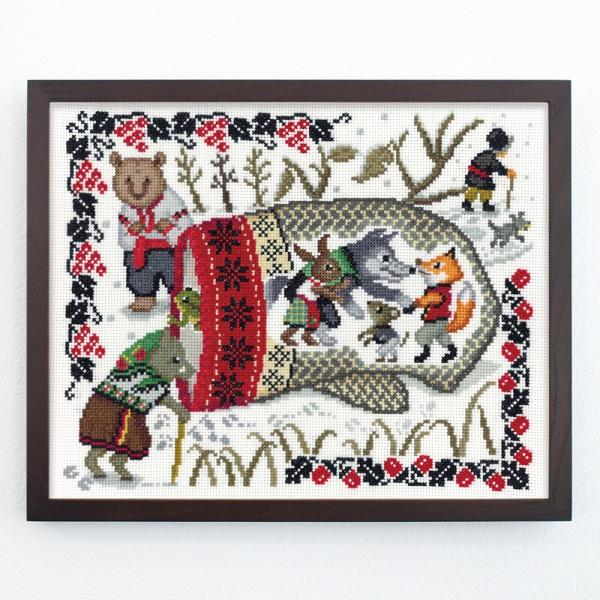 Nostalgic StoryデザインNitka*上級者向*※額は別売Ｗ-59N(ダークブラウン)使用。Ｗ-35N(ホワイト)、Ｗ-58N(ナチュラル)も使用できます。製作時間の目安：30時間以上●出来上がりサイズ額外径：約25.9ｃｍ×3...