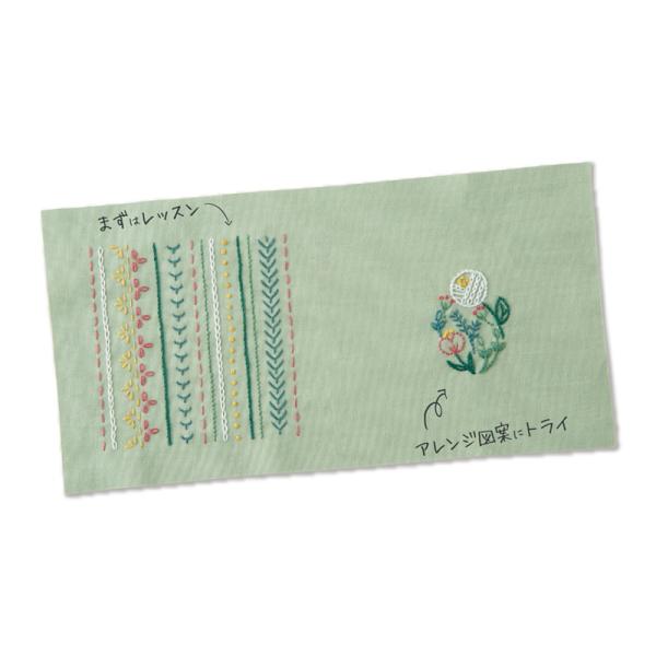 はじめてのフランス刺しゅう-レッスンクロス Level1-コースター(約縦10ｃｍ×横10ｃｍ)に仕立てられます！別売りのくるみボタンチャームタイプ(KB-3)を使用すればチャームにも仕立てられます！(使用ステッチ名)ランニングステッチ、ア...