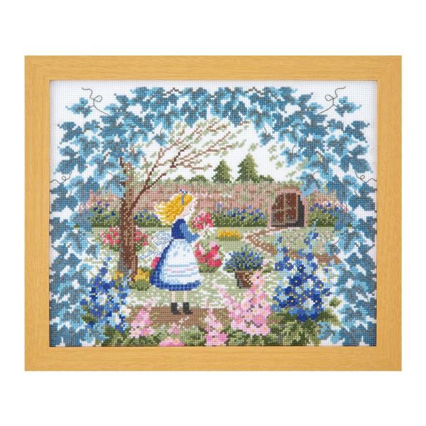 オノエ・メグミ刺しゅうキットシリーズ花と少女の物語秘密の花園*中〜上級者向*※額は別売Ｗ-41N(ライトブラウン)使用。Ｗ-42N(ブラウン)、Ｗ-46N(ホワイト)も使用できます。●出来上がりサイズ額外径：約35.1ｃｍ×41.8ｃｍ額内...