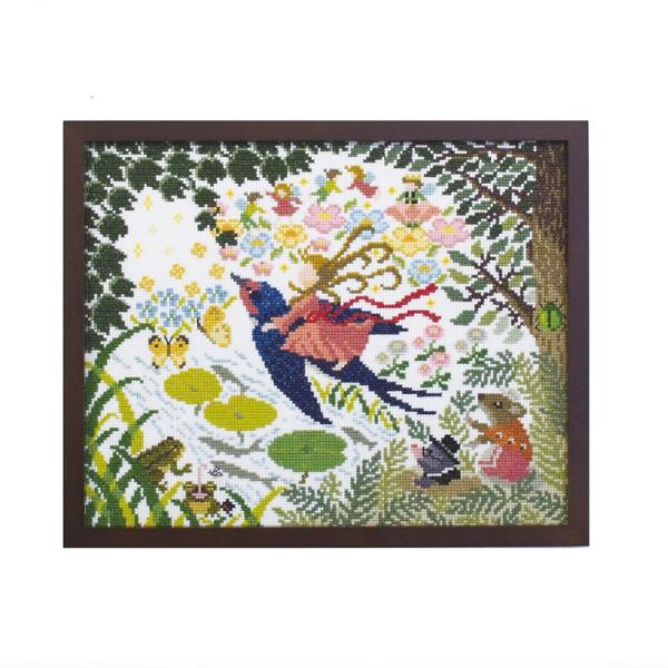 Nostalgic StoryデザインNitka*上級者向*※額は別売Ｗ-59N(ダークブラウン)使用。Ｗ-35N(ホワイト)、Ｗ-58N(ナチュラル)も使用できます。製作時間の目安：30時間以上●出来上がりサイズ額外径：約25.9ｃｍ×3...