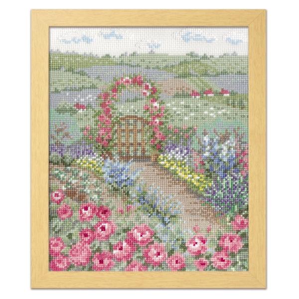 物語からの花咲く風景*上級者向*※額は別売Ｗ-41N(ライトブラウン)使用。Ｗ-42N(ブラウン)、Ｗ-46N(ホワイト)も使用できます。●出来上がりサイズ額外径：約41.8ｃｍ×35.1ｃｍ額内径：約36.4ｃｍ×29.7ｃｍ●キット内容...