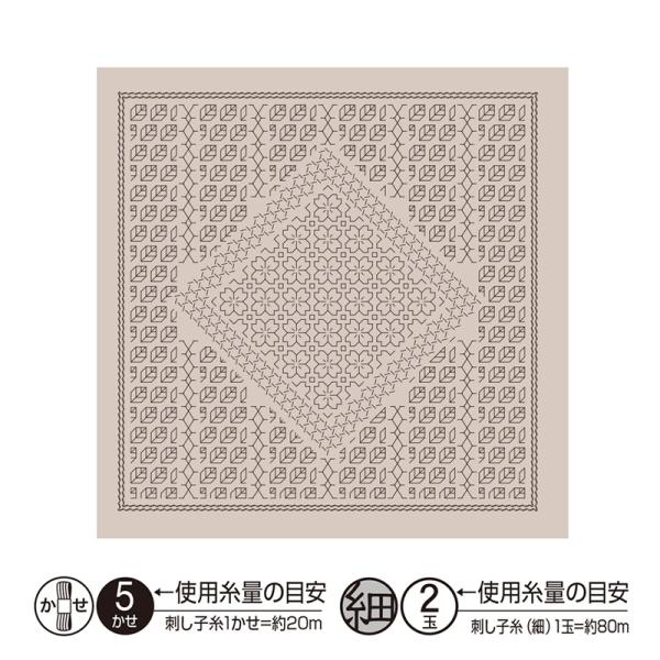 ラ・ブケティエル花ふきん刺し子布パック糸は別売りです。お好みの刺し子糸を自由に組み合わせてお楽しみいただけます。◆必要な刺し子糸の目安◆(20ｍ)5かせ、または(約80ｍ)細2玉★水で消える図案入り★●出来上がりサイズ約縦33ｃｍ×横33ｃ...