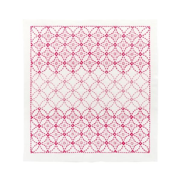 伝統文様と伝統的な配色のかさねの色目から着想を得て、現代風にデザインした刺し子花ふきんです。★水で消える図案入り★【初〜中級者向】制作時間目安：15時間以上●出来上がりサイズ約縦34ｃｍ×横34ｃｍ●キット内容晒木綿、刺し子糸、刺し子針、作...