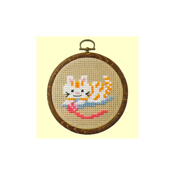 オリムパス　クロスステッチ 刺繍キット(刺しゅうキット）【イヌとてんとう虫】おしゃれフープ付きサイズ：額内形10.5ｃｍキット内容：布Ｎｏ3000(ジャバクロス中目・綿100％）刺しゅう糸(オリムパス25番)・クロス針おしゃれフープ（Ｐ-1...