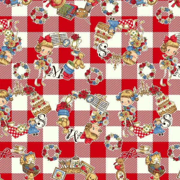 ■商品明細Love Strawberry（Margaret&amp;Sophie）　好きなものリースサイズ約１ｍＸ約１１０cm綿１００％日本製マーガレットとソフィの大好きなもので作ったリースのパターンいろいろなものに使いやすいデザインです。...