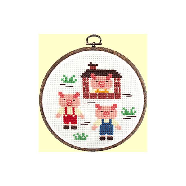 サイズ：額内径：15.5cmキット内容：25番ししゅう糸・No.3000布・ジャバクロス中目(オフホワイト)・おしゃれフープ・クロス針・カラー図案付説明書・初心者向き打込目数：9カウント／1インチ・約35目／10cm備考：6本どりで簡単！1...