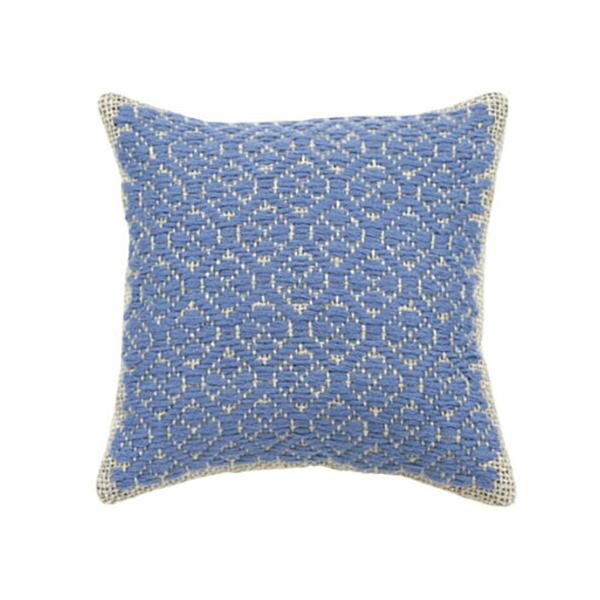 リネンクロスでつくる、可愛い連続模様 オリンパス ハリノオト　こぎん刺しキット ピンクッション　四つ葉つなぎ　うす藍 キット内容：オリムパスNo.3500リネンクロス（麻100%）・こぎん糸（綿100%）・こぎん針・図案付説明書・裏布・綿付...