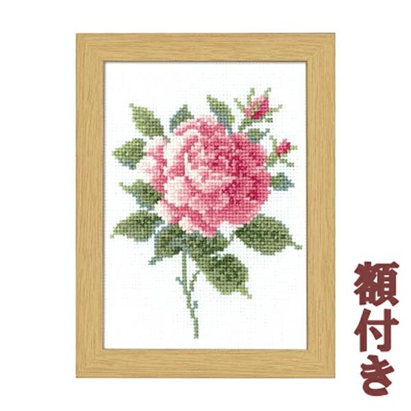 キット内容：２５番ししゅう糸（綿１００％）・No.8300布（インディアンクロス）白（綿１００％）・クロス針 ・カラー図案付説明書・木製フレームサイズ：額外径:約15cm×20cm　額内径:約11.6cm×16.6cm）打込目数：13カウン...