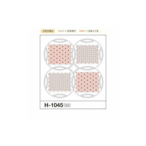 刺し子をした後に針穴側を使って糸をくぐらせて柄をつくる技法です。出来上がり寸法：約縦34cmx横34cmパック内容：晒木綿・説明書必要な刺し子糸（20ｍ）の目安：3かせ（刺し子部分2かせ、くぐる部分1かせ）備考：図案は布にプリント済み。（糸...