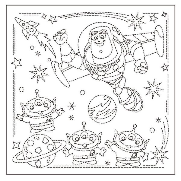 花ふきんディズニーサイズ：約34ｃｍ×34ｃｍ刺しやすい晒木綿リハビリにも教材にも最適個別包装で清潔分かりやすい刺し順入り図案<br><br>[刺し子・こぎん][花ふきん][花ふきんキャラクター][JAN: 4971...