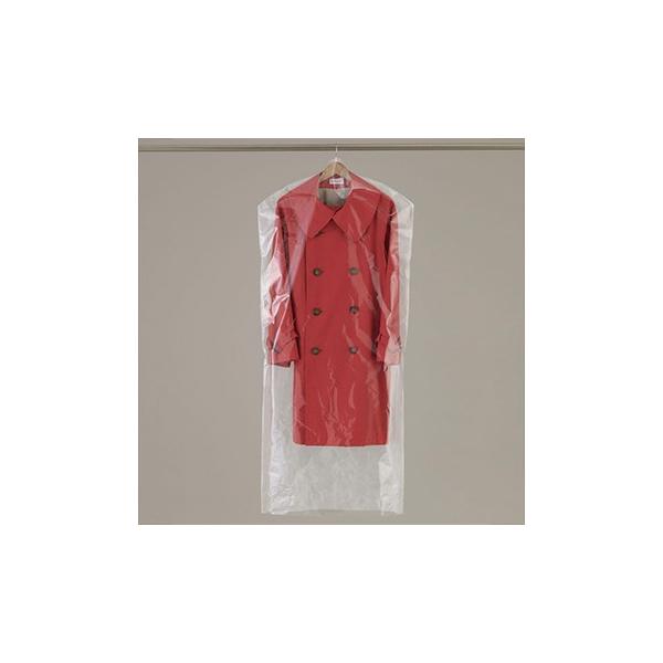 洋服の上からすっぽりかぶせるシンプルなカバーです。高級クリーニングの仕上がり品に使われる、片面不織布の業務用タイプ。通気性はしっかり確保しています。裾開きタイプなので洋服の丈を気にせずカバーできるのはもちろん、丈に合わせてカットしてもほつれ...