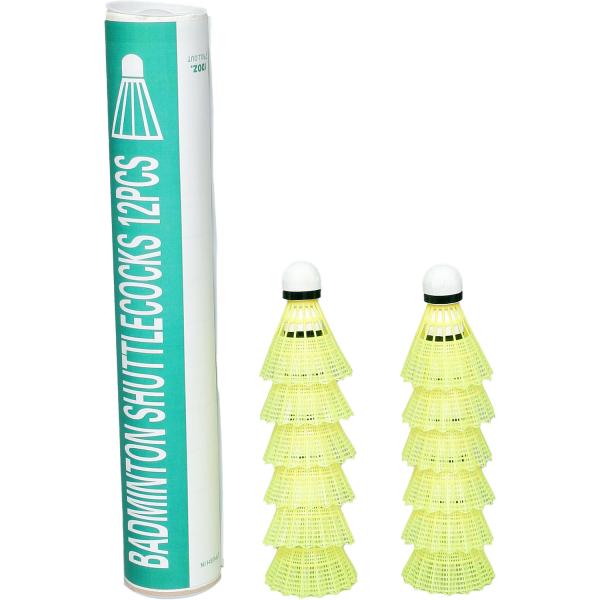 アカバネ AKABANE シャトルコック 黄色 B-2546Y バドミントン バトミントン 羽根 羽 ハネ 部活 体育 運動会 学校 幼稚園 耐久性 ナイロン 練習用 コルクヘッド  B2546Y　バドミントン 　耐久性を重視したナイロン羽...