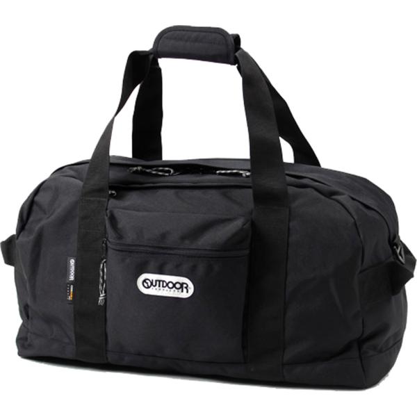 OUTDOOR　PRODUCTS アウトドアプロダ ボストンバッグ　ブラック 6232710  　丈夫な生地のコーデュラシリーズ。バッグ持ち手は肩掛けできるサイズ感。着脱可能なショルダーベルト付き。前ポケット上部の出し入れしやすい位置に大ぶ...