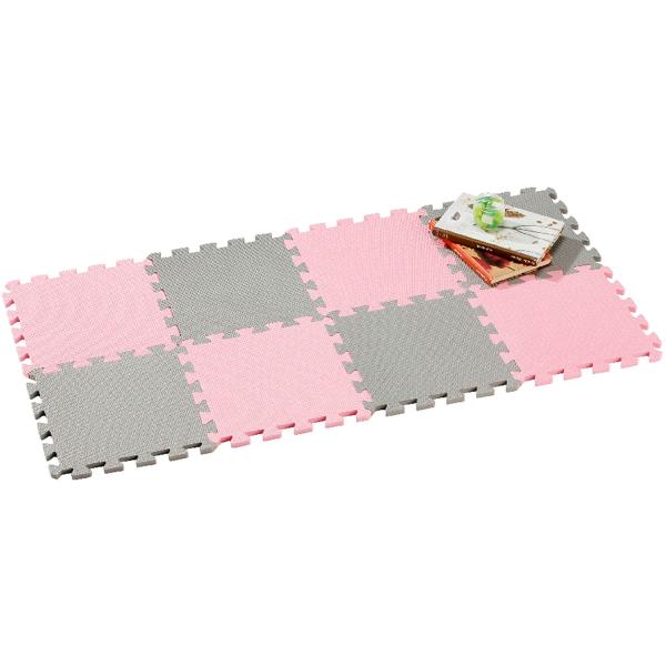 ジョイントマット JOINT MAT やわらかジョイントカラーマット8枚組 ストロベリー フロアマット ラグ 12mm厚 カット自在 外して洗える 衝撃吸収 床面保護 クッション 防音 耐久 保温  869047　アウトドア　柔らかく弾力が...