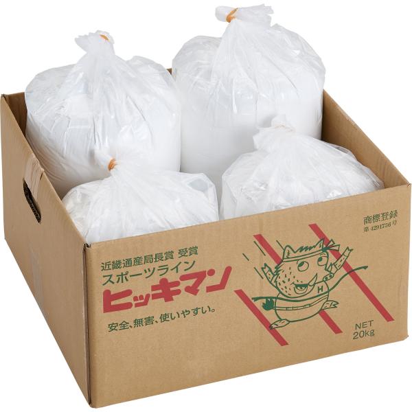 ダンノ DANNO ヒッキマンホワイト  5KG × 4 袋   D1080W　消石灰 ・ 建材用炭酸カルシウムではなく、食品等で使用される炭酸カルシウムを中心に構成。天然芝にも優しく、エコを求める状況にふさわしいライン引き用パウダー。