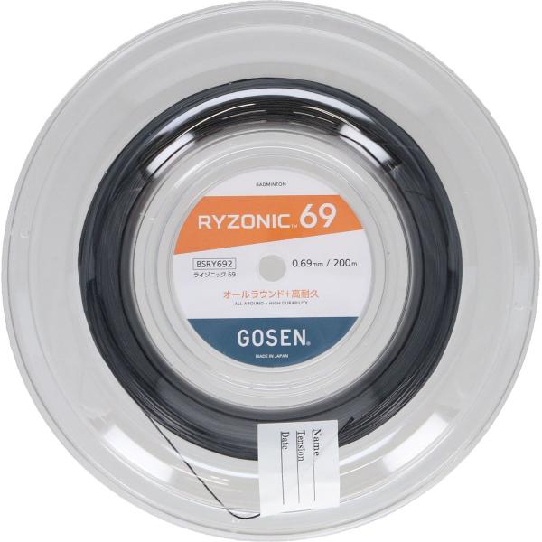 ゴーセン GOSEN RYZONIC69 ロール ブラック  BSRY692BK　バドミントン 　性能維持力に優れたライゾニックシリーズ。高次元の性能維持力。ゴーセン独自開発 TRC(TWISTED REPULSIVE CORE) 採用。コ...