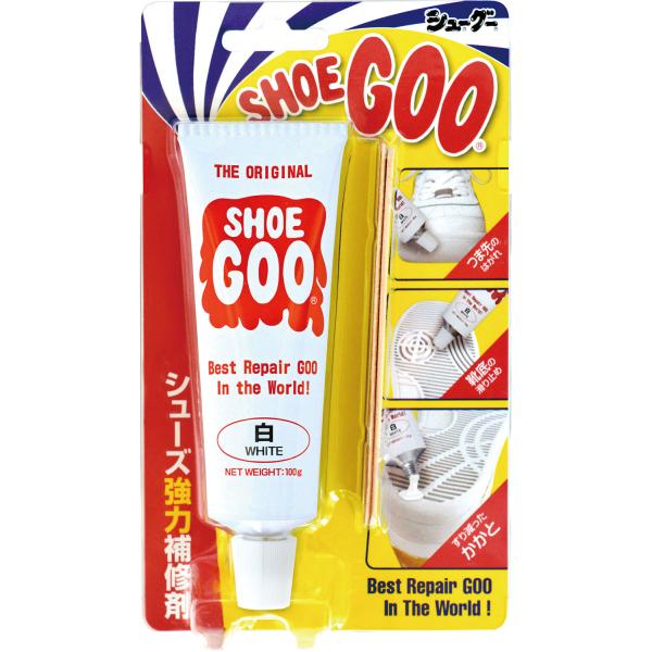 シューグー shoeGOO シューグー 白 WHITE 100g シューズ強力補修剤 靴 スニーカー 修理 リペア メンテナンス つま先のはがれに 靴底の滑り止めに すり減ったかかとに  103007　誰にでも簡単にビジネスシューズ、スニー...