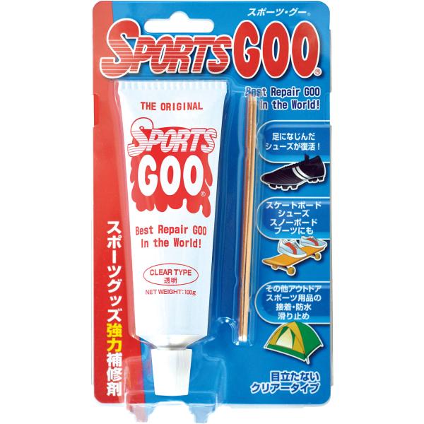 シューグー shoeGOO スポーツグー 透明 クリアタイプ 100g スポーツグッズ強力補修剤 リペア 接着 防水 滑り止め 靴 シューズ ブーツ アウトドア用品 テント タープ ギア  105001　スポーツグーは、スポーツ用品の補修に...