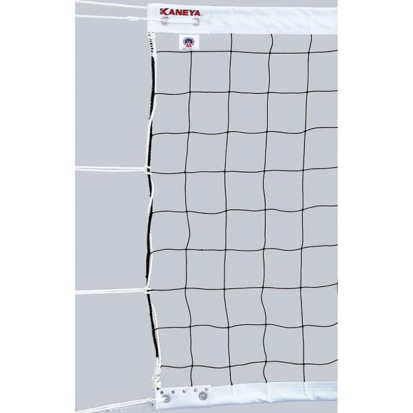 カネヤ KANEYA バレーボール ネット 日本バレーボール協会公認品 6人制バレーボールネット上下白帯付 ミドルクラス K-1861TC  K1861TC　バレーボール 　バレーネットのスタンダード品。耐久性に優れた上部ケーブルです。