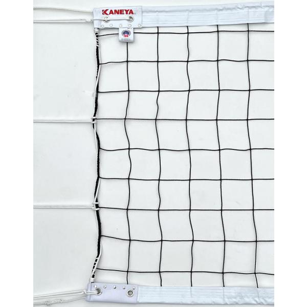 カネヤ KANEYA バレーボール ネット 日本バレーボール協会公認品 6人制バレーボールネット上下白帯付 ハイクラス K-3148  K3148　バレーボール 　世界大会にも使用されている材質を使用しています。