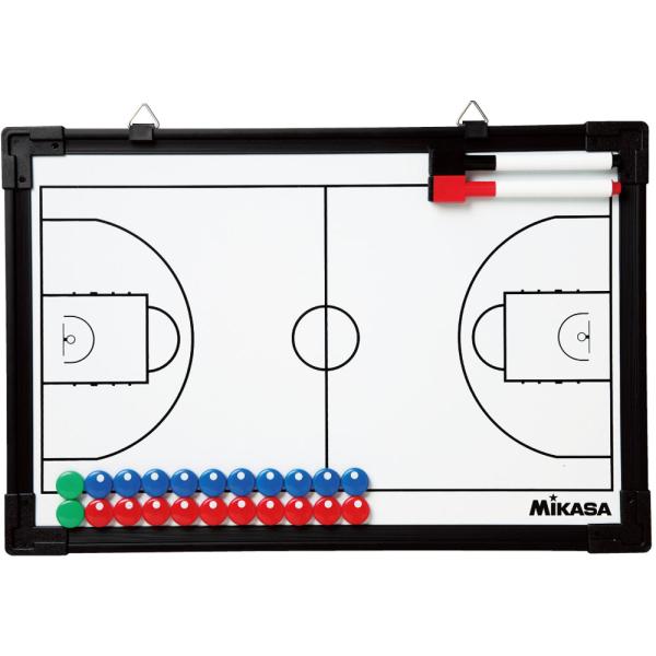 ミカサ MIKASA バスケットボール作戦盤 ブラック メンズ レディース フルコート ハーフコート 両面 作戦ボード 部活 クラブ 試合 ホワイトボード 収納ケース付き マグネット  SBB　バスケット　表面はフルコート、裏面はハーフコート。