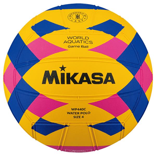 ミカサ MIKASA 水球 検定球4号 女子用 イエロー×ブルー×ピンク メンズ レディース 中学校 ボール プール 練習 練習球 国際公認球 部活 クラブ 試合 競技ボール  WP440C　スイミング　発泡ゴムにより、全方位ウェットグリッ...