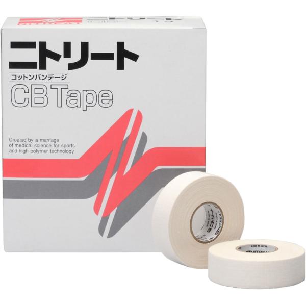 ニトリート NITREAT CBテープ 19mm×12m 16巻 テーピング 非伸縮 手切れ性あり スポーツ 関節 固定 可動域制限 応急処置 作業性 持続性 体皮膚刺激性  CB19　信頼と実績のスポーツテープ。綿粘着包帯。